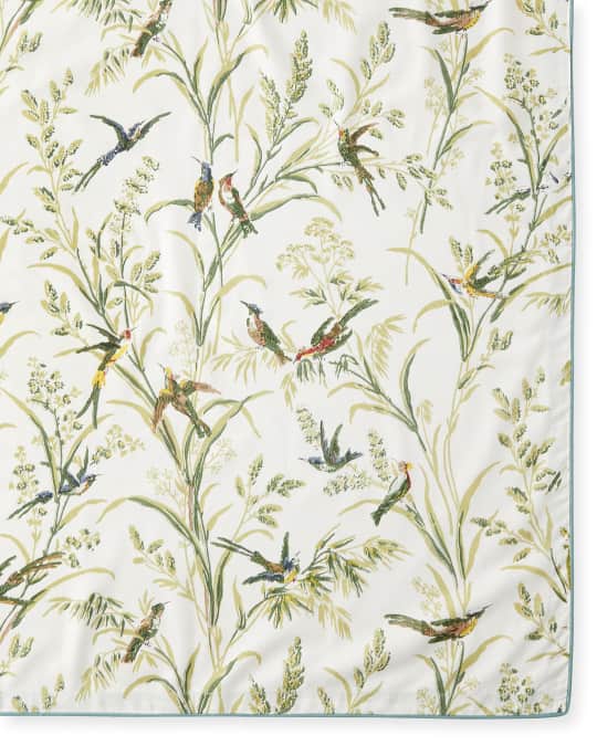Handprint Hummingbird Natural Tablecloth - 72" x 108" | Neiman Marcus