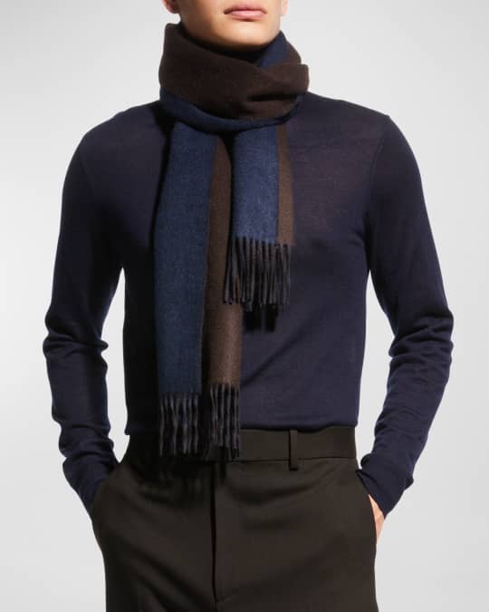 Neiman Marcus Men's Double-Face Cashmere Scarf | Neiman Marcus