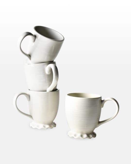 Coton Colors Signature White Ruffle Mugs, Set Of 4 | Neiman Marcus