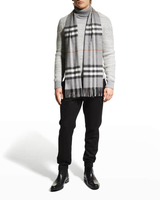 Burberry Men's Giant Check Cashmere Scarf | Neiman Marcus