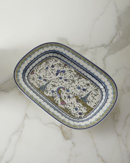 Neiman Marcus Blue and Green Pavoes Rectangular Platter | Neiman Marcus