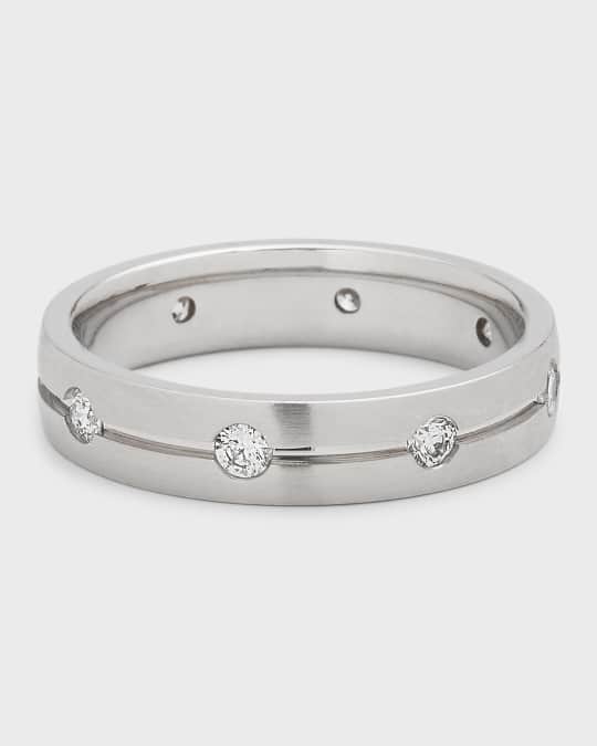 Neiman Marcus Diamonds Men's 18K White Gold 8 Round Diamond Band, Size ...