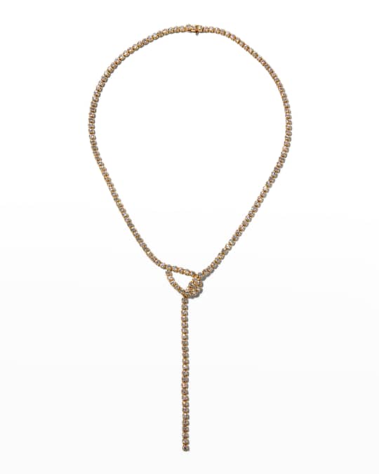A. Link 18k Yellow Gold Diamond Loop Necklace, 24"L | Neiman Marcus