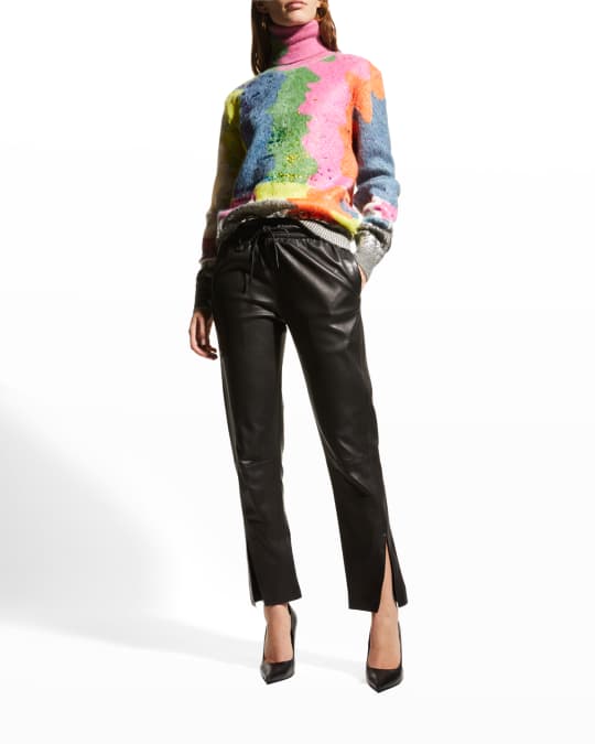 Dolce&Gabbana Metallic Splatter Paint Turtleneck Mohair Sweater ...