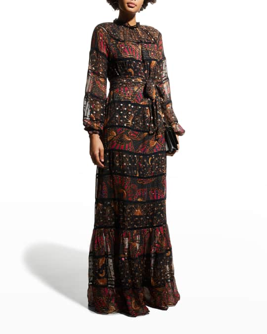 Farm Rio Mixed Leopard Butterfly Sky Maxi Dress | Neiman Marcus