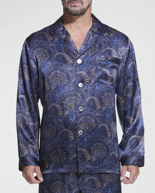 Majestic International Mens Silk Paisley Pajama Set Neiman Marcus