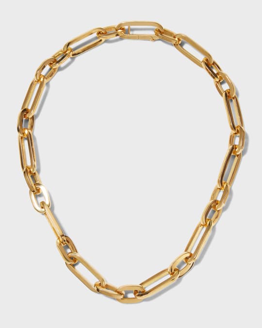 Roberto Coin Yellow Gold Paperclip Collar Necklace | Neiman Marcus