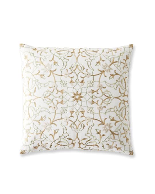 Callisto Home Aleksi Gold Embroidered Pillow 22" | Neiman Marcus