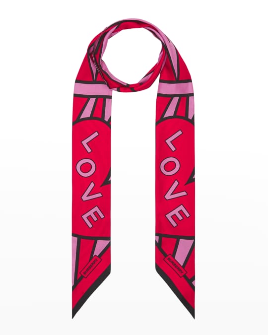 Burberry Heart Crest Silk Ribbon Scarf | Neiman Marcus