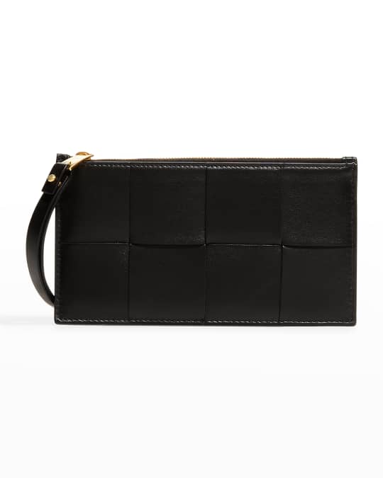 Bottega Veneta Woven Leather Zip Card Case | Neiman Marcus