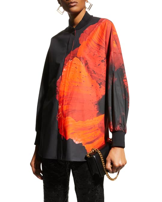 McQueen Exploded Flower Print Cocoon Top | Neiman Marcus