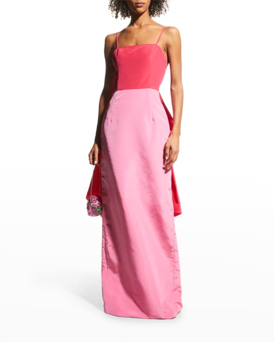 Carolina Herrera Bow-Back Column Silk Gown | Neiman Marcus