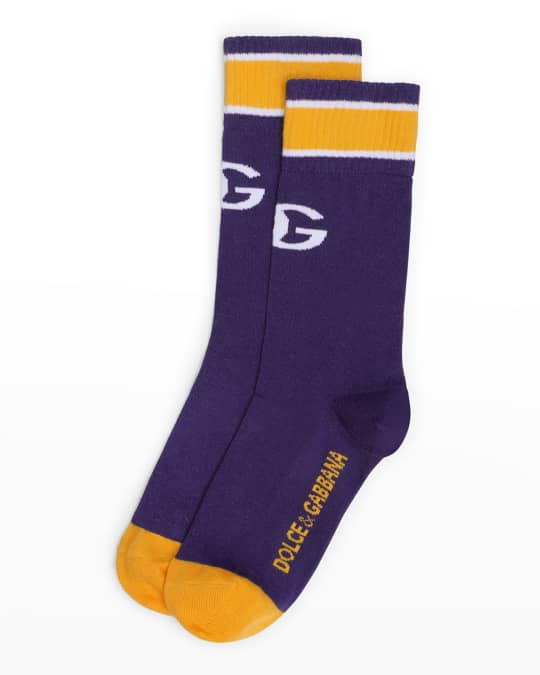 Dolce&Gabbana DG Logo Athletic Team High Socks | Neiman Marcus