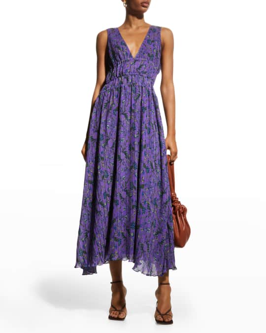 Ramy Brook Malory Printed V-Neck Maxi Dress | Neiman Marcus