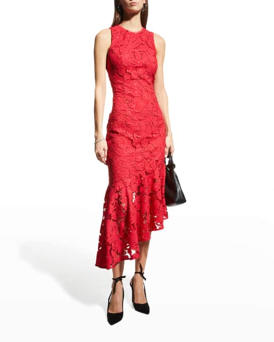 Shoshanna Nadera Asymmetric Lace Dress | Neiman Marcus
