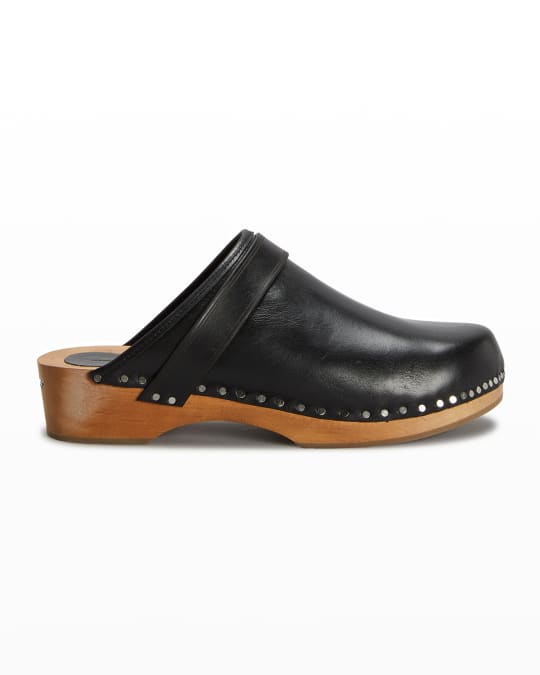 Isabel Marant Thalie Leather Clogs | Neiman Marcus