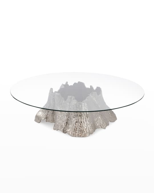 John-Richard Collection Sculptural Cocktail Table, Nickel | Neiman Marcus