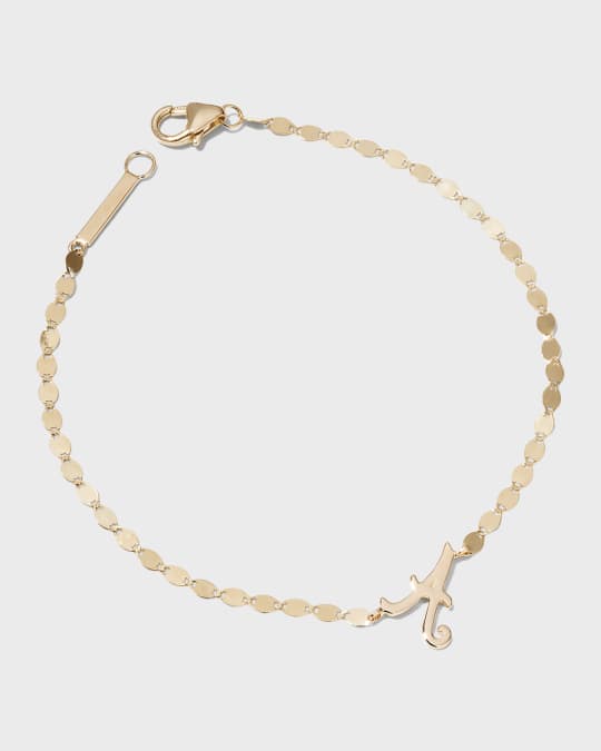 LANA Micro Cursive Initial Bracelet | Neiman Marcus