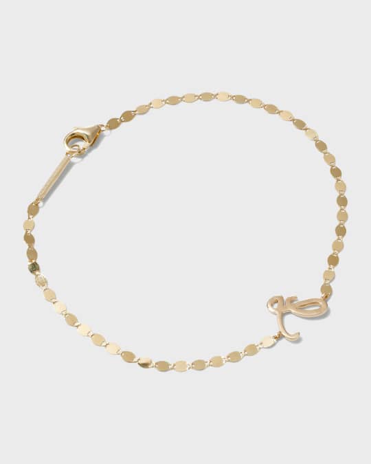 LANA Micro Cursive Initial Bracelet | Neiman Marcus