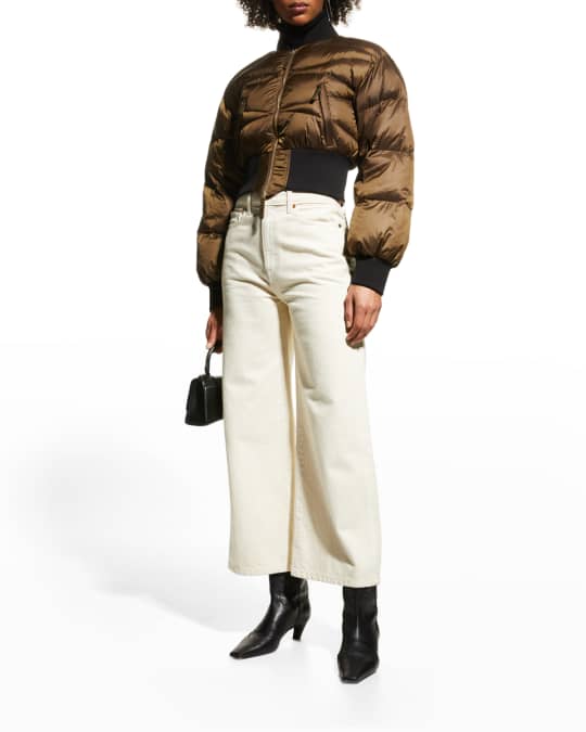 Khaite Janet Crop Puffer Bomber Jacket | Neiman Marcus