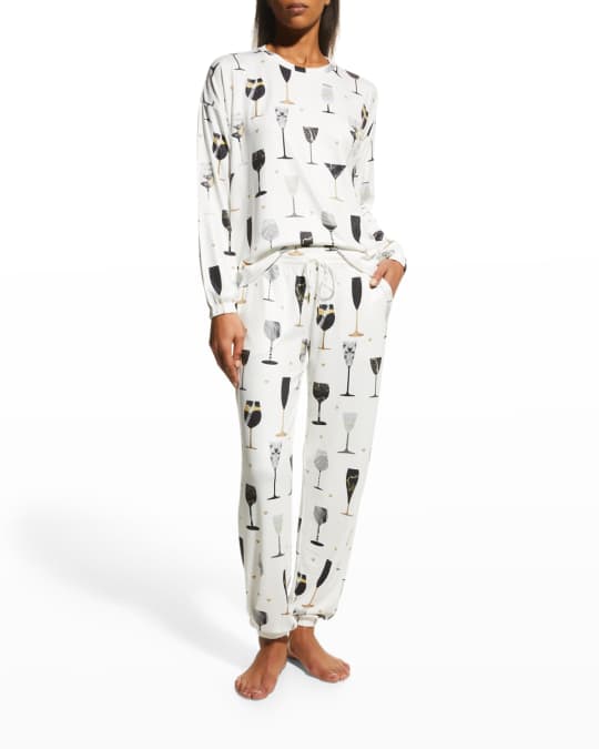 PJ Salvage Wine Celebration Novelty Pajama Set | Neiman Marcus