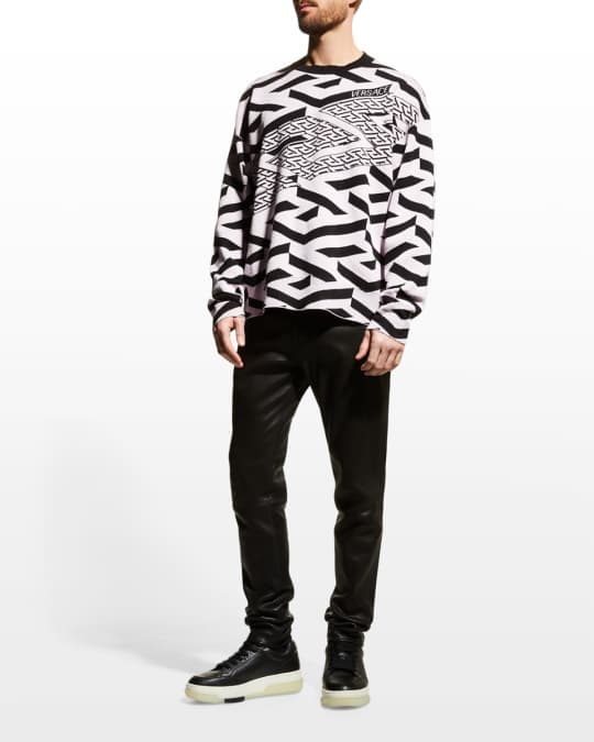 Versace Men's Greca Monogram Sweater | Neiman Marcus