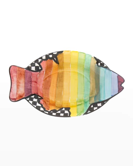 MacKenzie-Childs Rainbow Small Fish Dish | Neiman Marcus