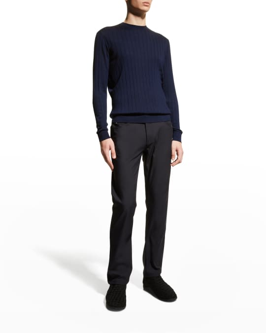 Emporio Armani Men's Vertical Stripe Wool Sweater | Neiman Marcus