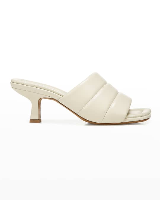 Vince Ceil Leather Slide Heel Sandals | Neiman Marcus