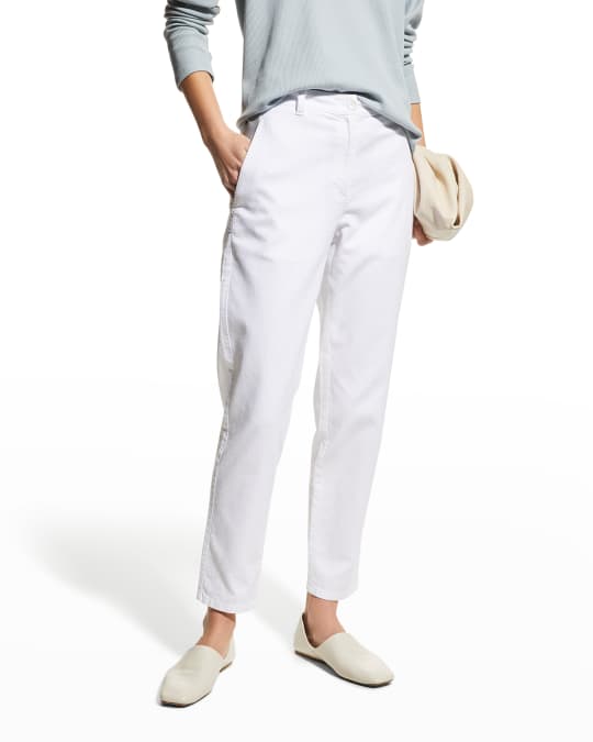 Eileen Fisher Cotton-Hemp High-Rise Tapered Ankle Pants | Neiman Marcus