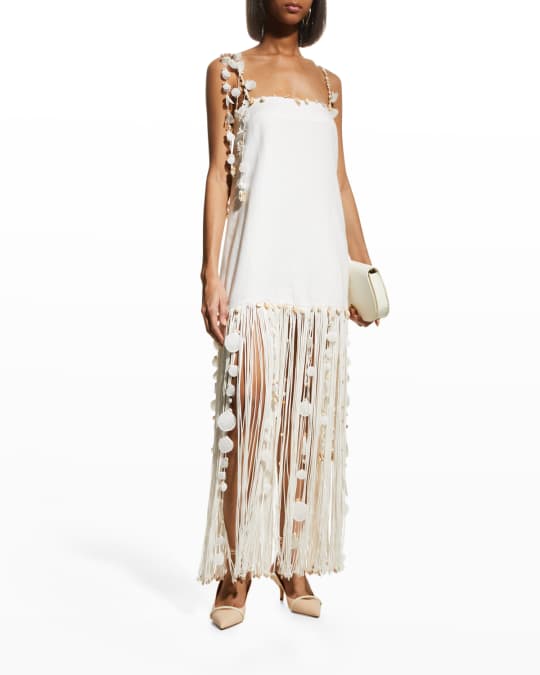 Zimmermann Postcard Shell Fringe Dress | Neiman Marcus