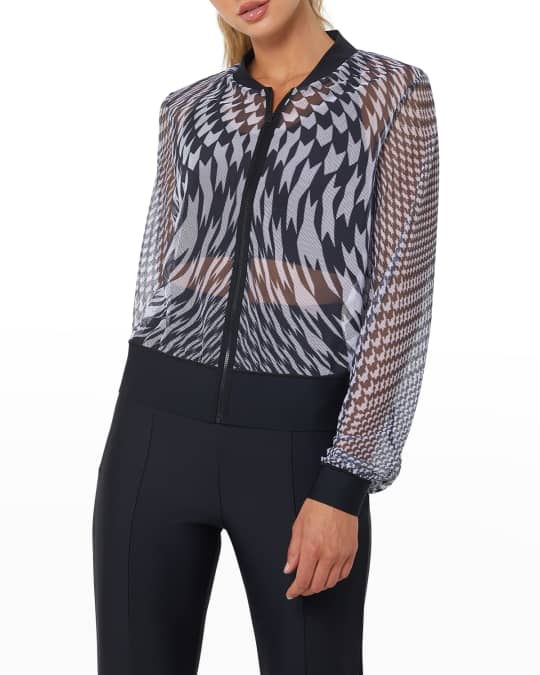 Ultracor Newsprint Houndstooth Stealth Zip-Up Jacket | Neiman Marcus
