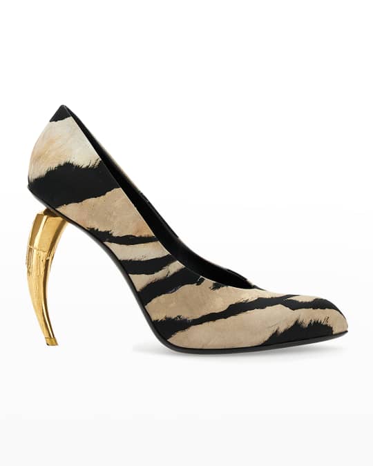 Cavalli Tiger-Print Saber Tooth Pumps | Neiman Marcus