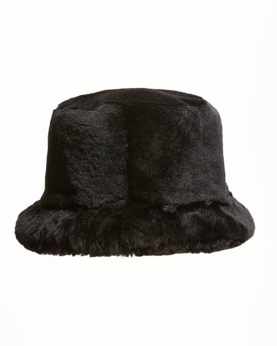 Surell Accessories Shearling Bucket Hat | Neiman Marcus