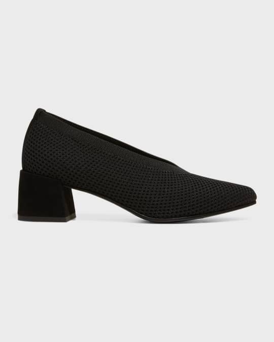 Eileen Fisher Gabby Knit Block-Heel Pumps | Neiman Marcus