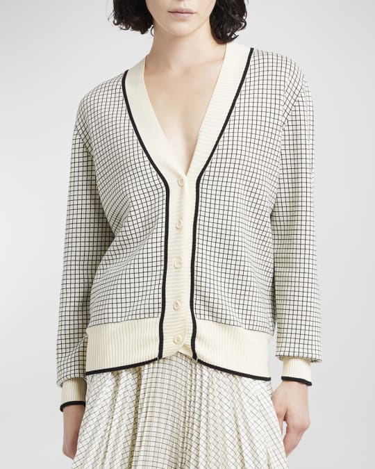 Plan C Check Pattern Cardigan | Neiman Marcus