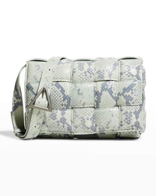 Bottega Veneta Padded Cassette Intreccio Python-Print Shoulder Bag ...