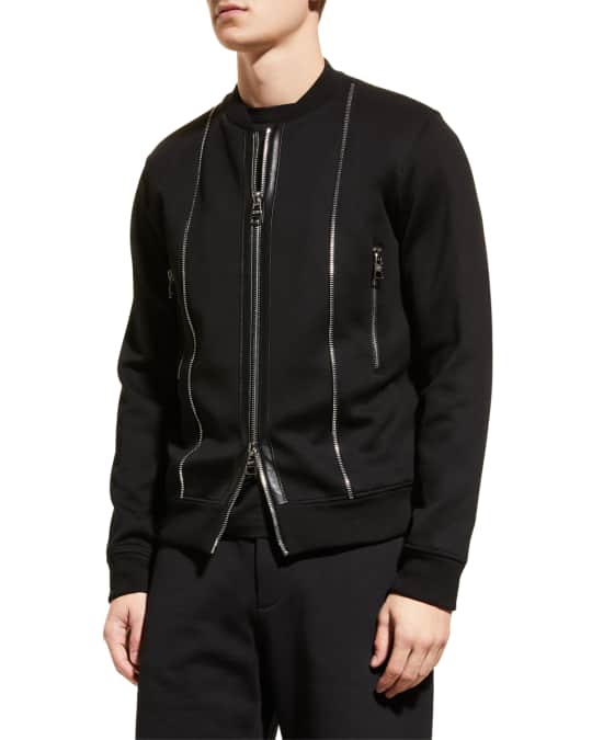 McQueen Men's Multi-Zip Bomber Jacket | Neiman Marcus