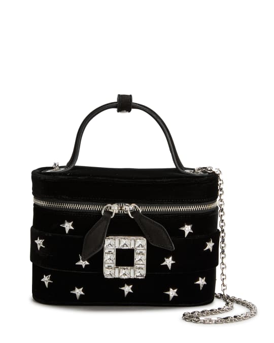 Roger Vivier Crystal Stars Velvet Top-Handle Bag | Neiman Marcus