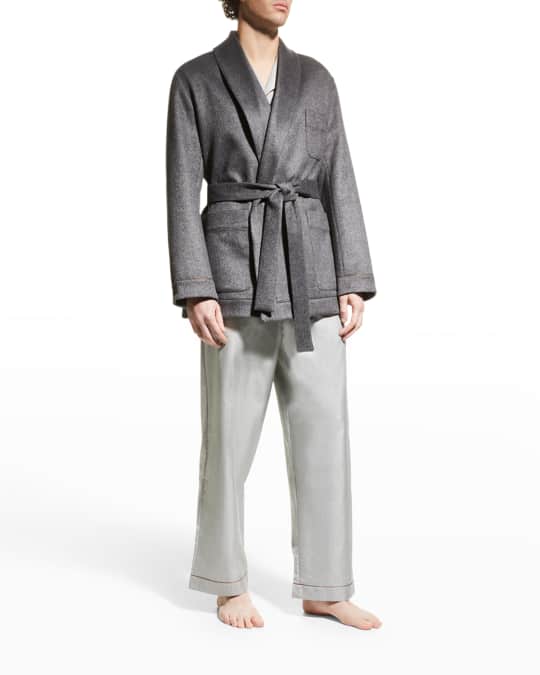 ZEGNA Men's Wool-Blend Short Robe | Neiman Marcus