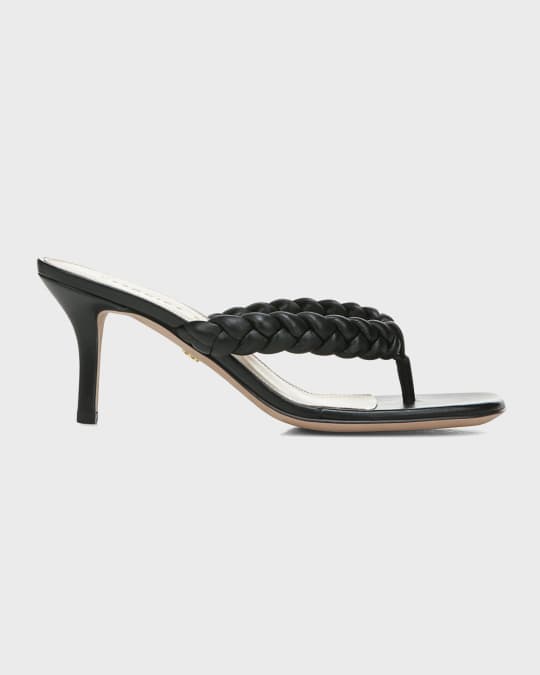 Veronica Beard Marissa Braided Leather Thong Sandals | Neiman Marcus