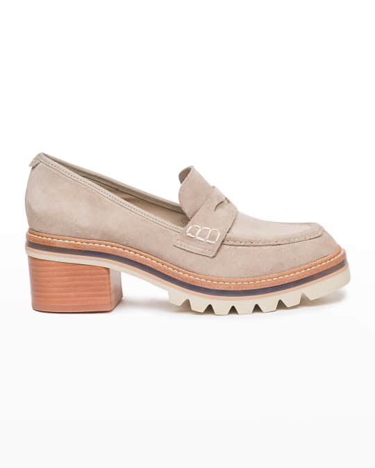 Bernardo Selma Suede Penny Loafers | Neiman Marcus