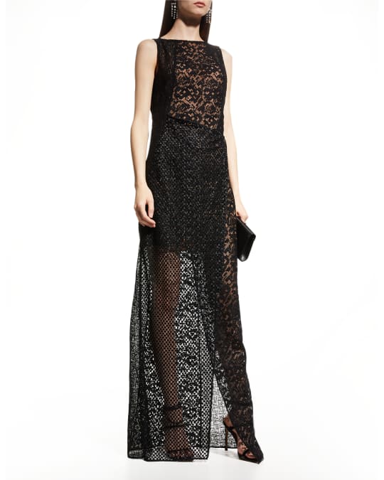 Akris Techno Embroidered Patchwork Apron Gown | Neiman Marcus