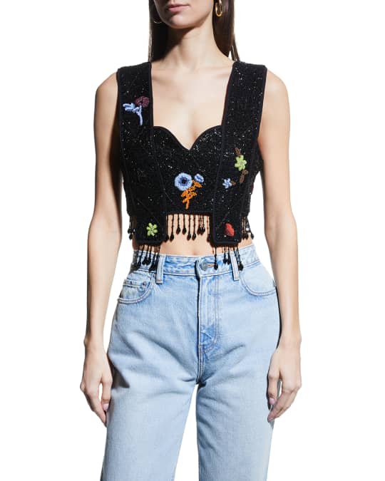 Ganni Beaded Bra Top | Neiman Marcus