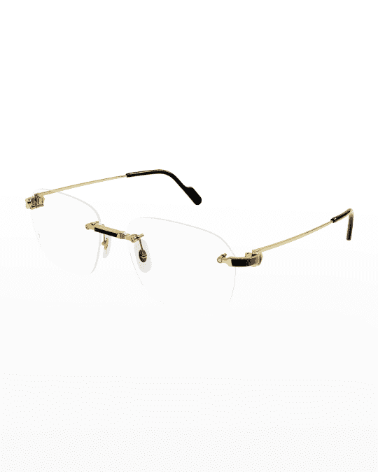 Cartier Men's Rimless Metal Optical Glasses | Neiman Marcus