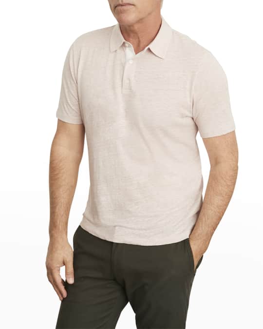 Vince Men's Linen Polo Shirt | Neiman Marcus