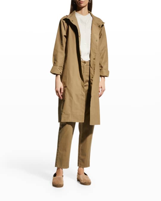 Eileen Fisher Petite Cotton/Hemp High-Rise Ankle Pants | Neiman Marcus