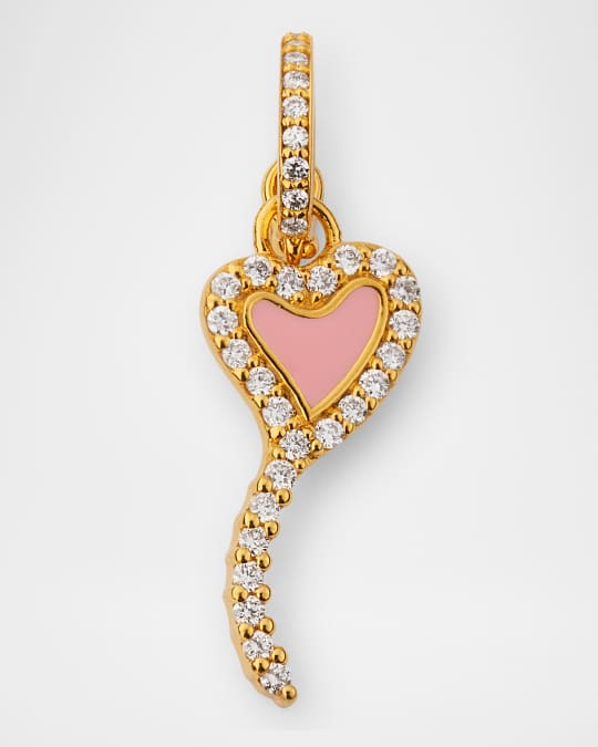 Buddha Mama 20K Pink Enamel Heart Pendant with Diamonds | Neiman Marcus
