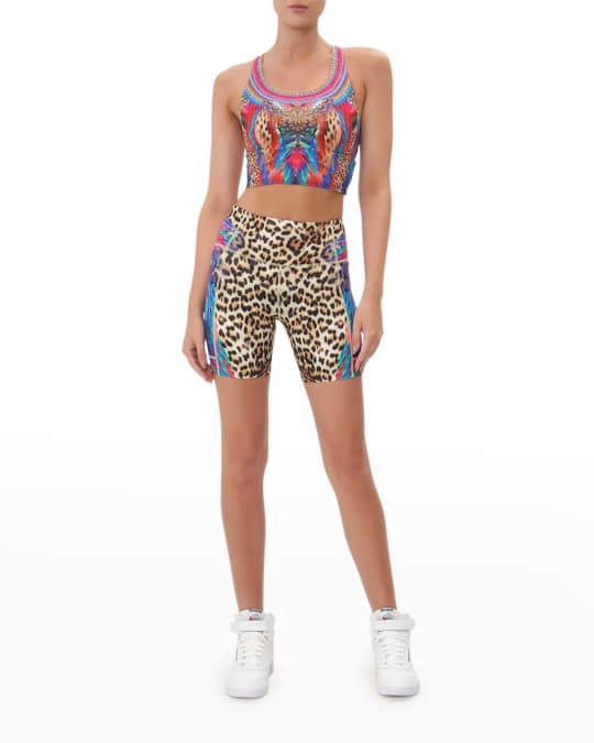 Camilla Kingdom Call Banded Racerback Sports Bra | Neiman Marcus