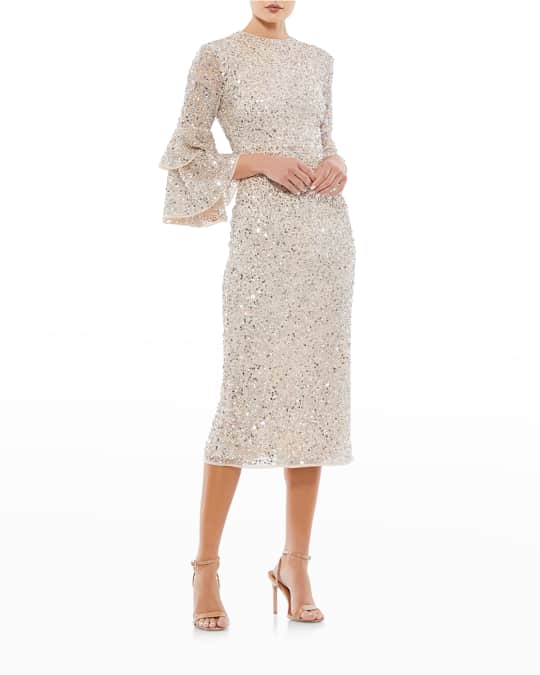 Mac Duggal Sequin Midi Dress